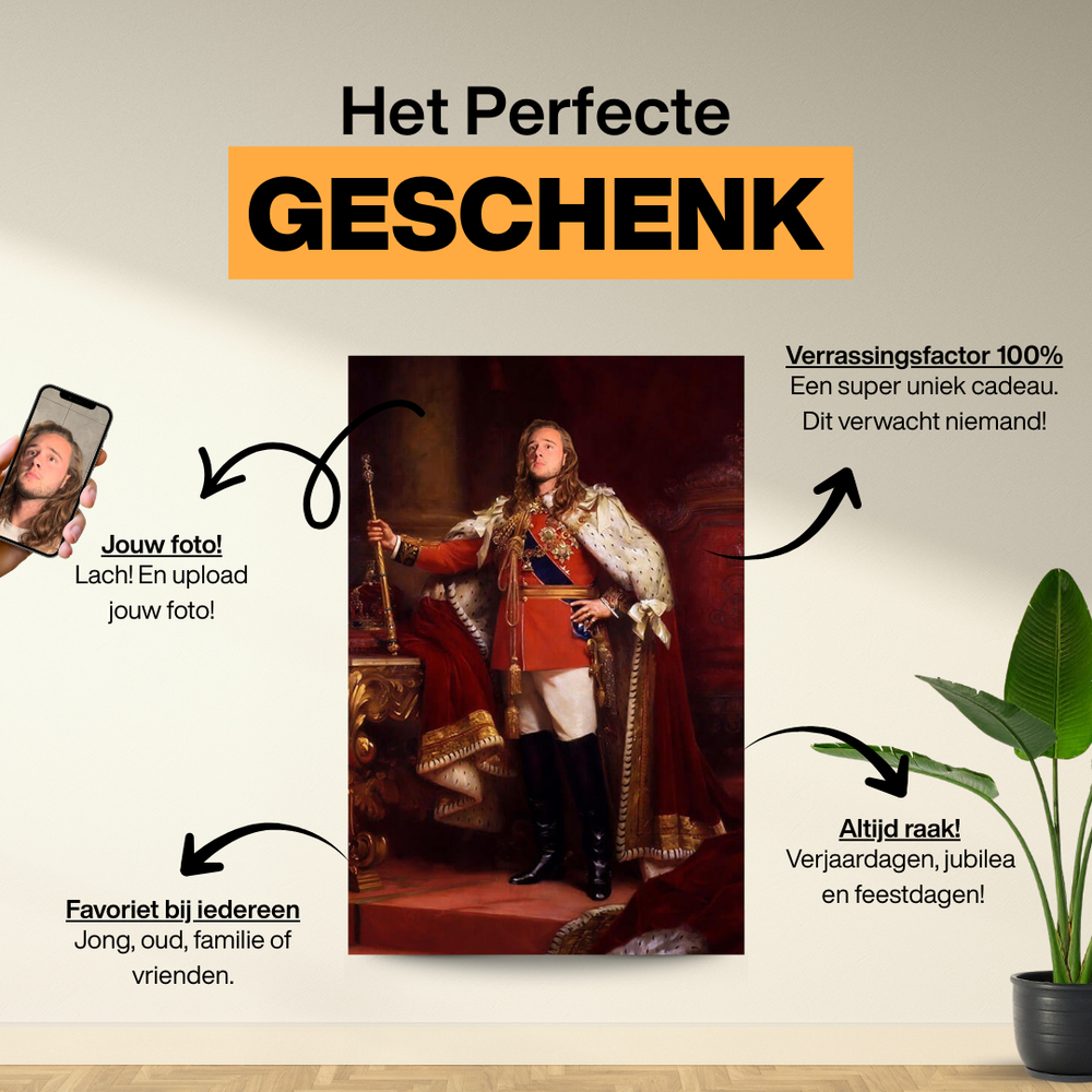 Make Me Royal: Unieke Koninklijke Portretten - Snelle & Gratis Leverin